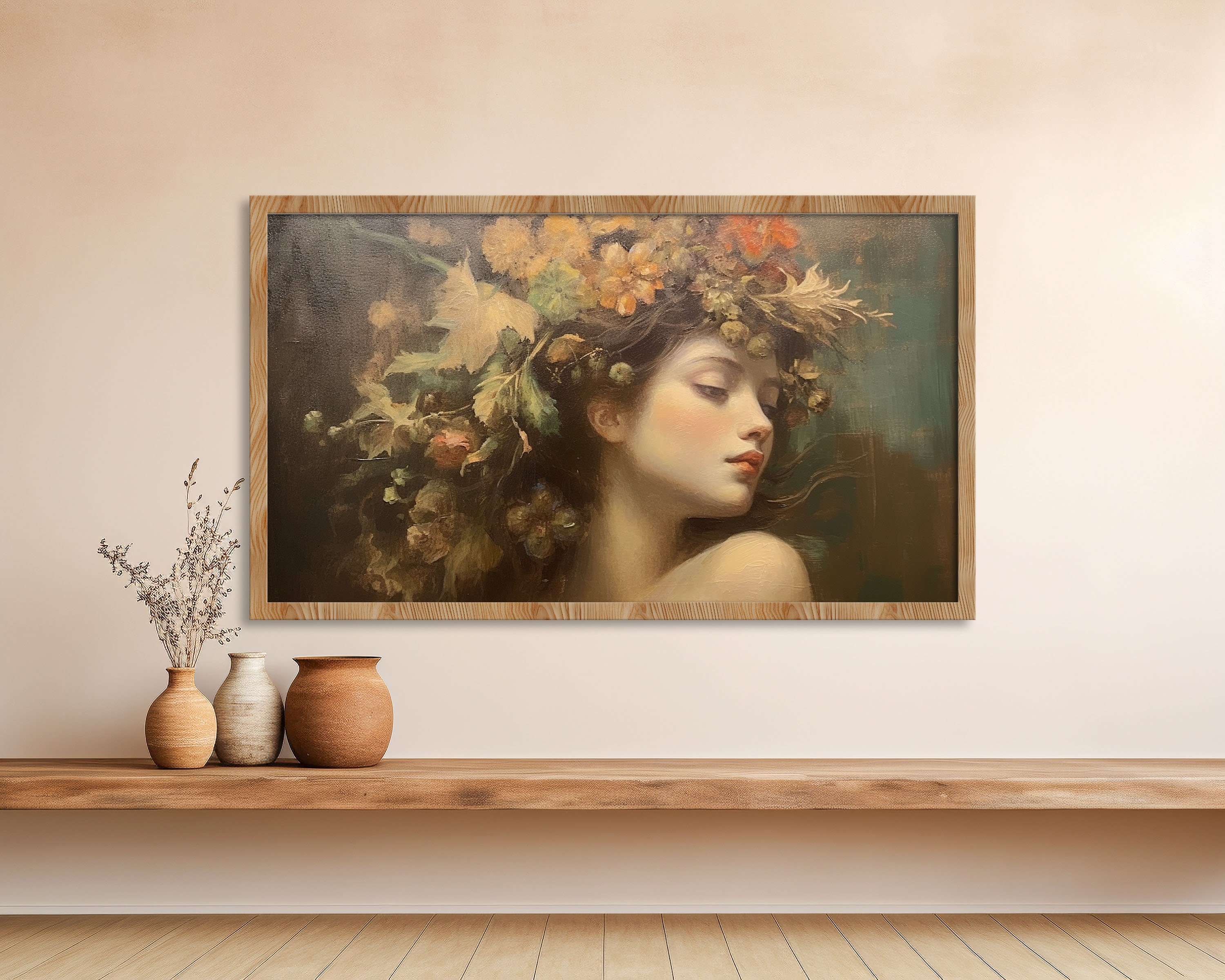 Frame TV Mockup PSD 16x9 Wood Frame TV Template Smart - Etsy