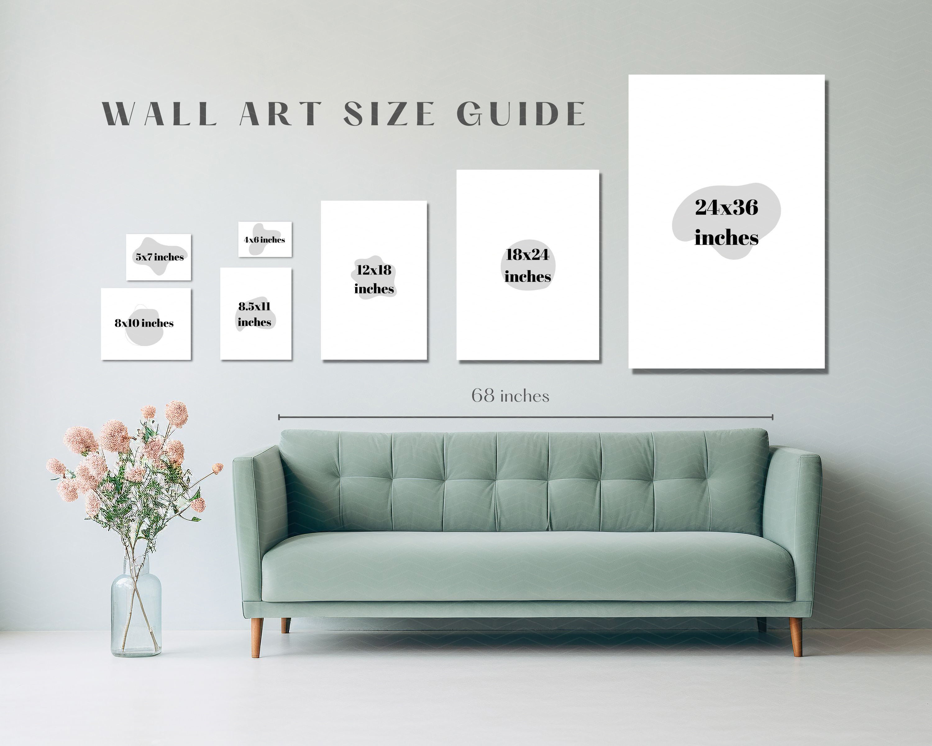 Wall Art Size Guide Poster Size Guide Inches Vertical Sizes - Etsy UK