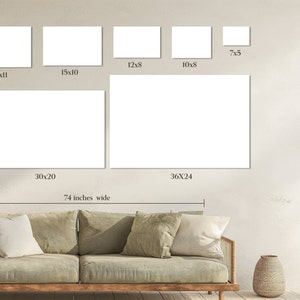 Wall Art Size Guide Mockup, Horizontal Poster Display Chart for Prints ...