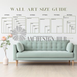 Wall Art Size Guide, Poster Size Guide, Living Room Interior Mockup ...