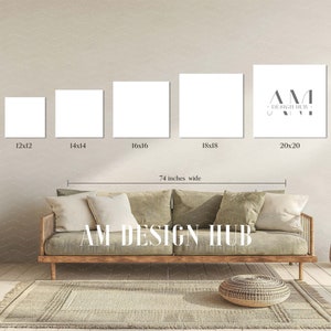 Square Wall Art Size Guide Mockup, Square Print Sizes Guide, Smart ...