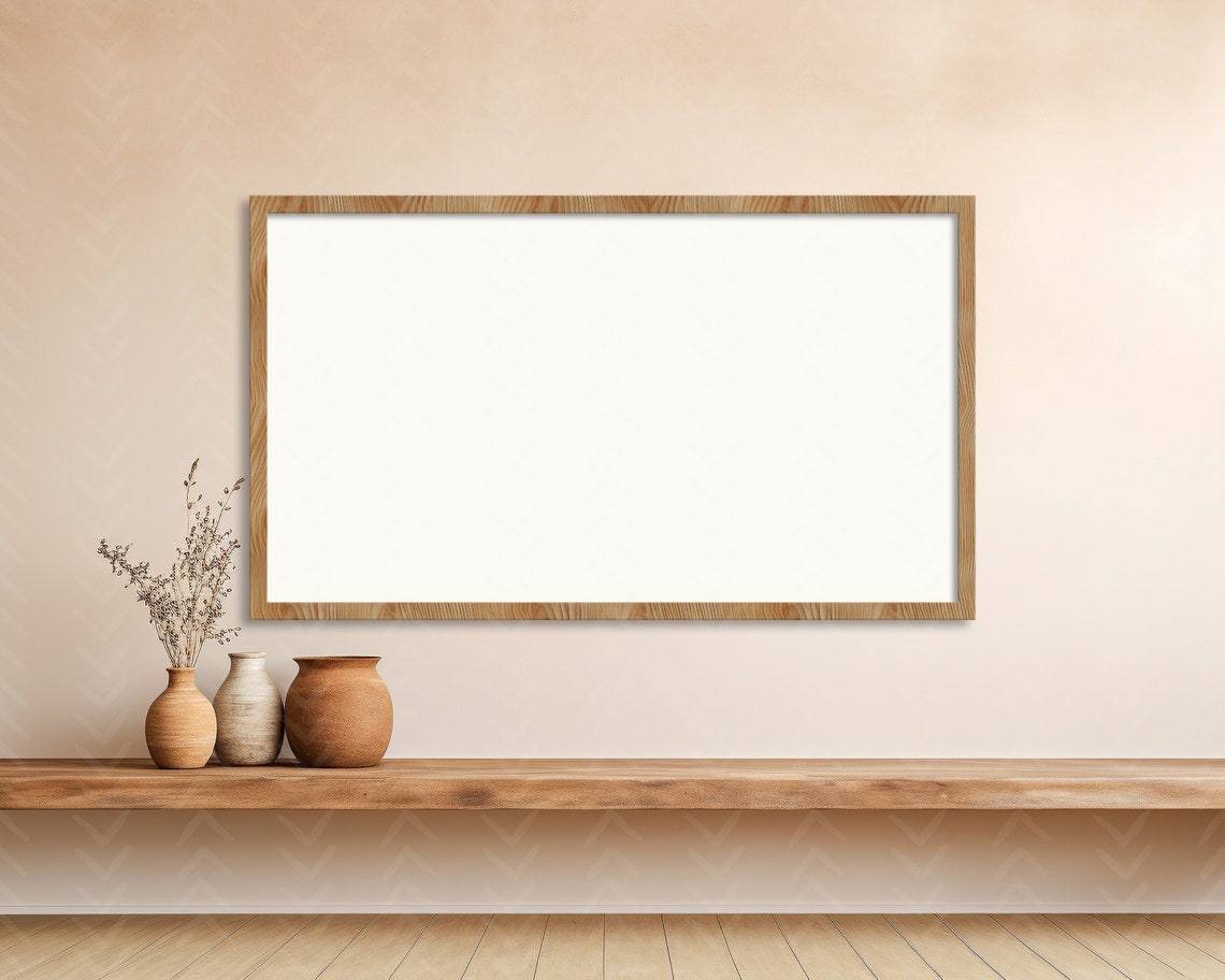 Frame TV Mockup PSD 16x9 Wood Frame TV Template Smart - Etsy