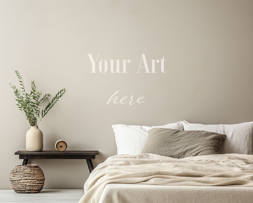 Empty Walls Mockup, Home Bedroom Interior Mockup, Soothing Bedroom, JPG ...