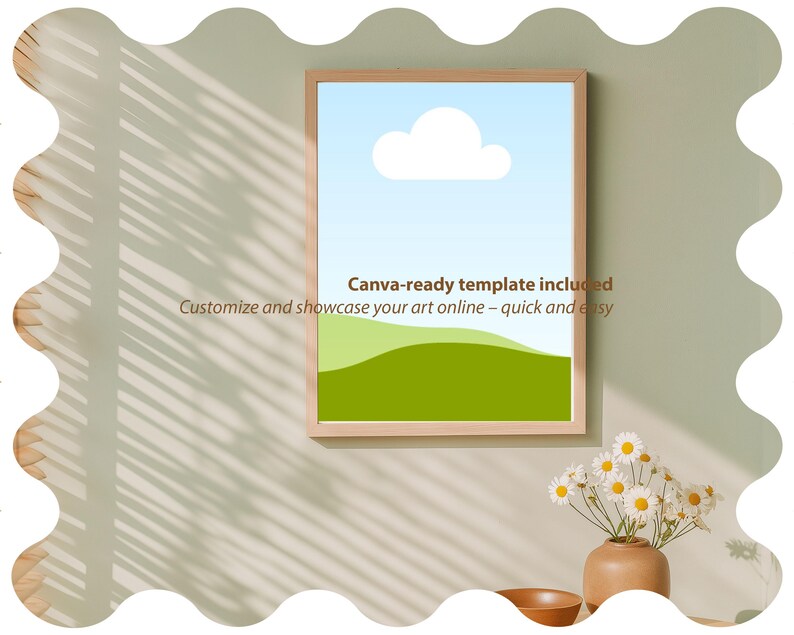 Frame Mockup, Vertical Wooden 3x4 Poster Frame With Spring Greenery ...
