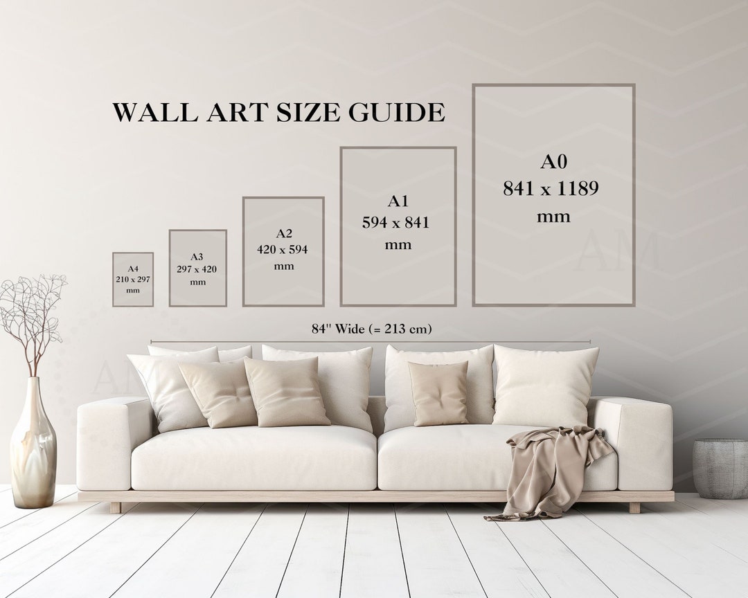 Wall Art Size Guide Frame Size Guide Vertical Poster Size - Etsy UK