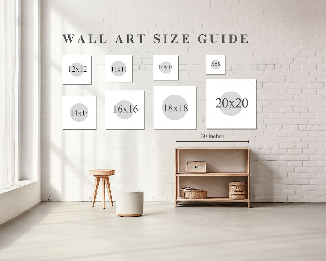 Square Wall Art Size Guide Inches, Square Print Sizes, Display Guide ...