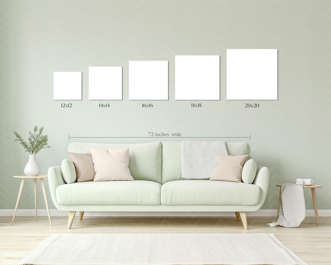 Square Wall Art Size Guide Mockup Square Print Display Guide - Etsy