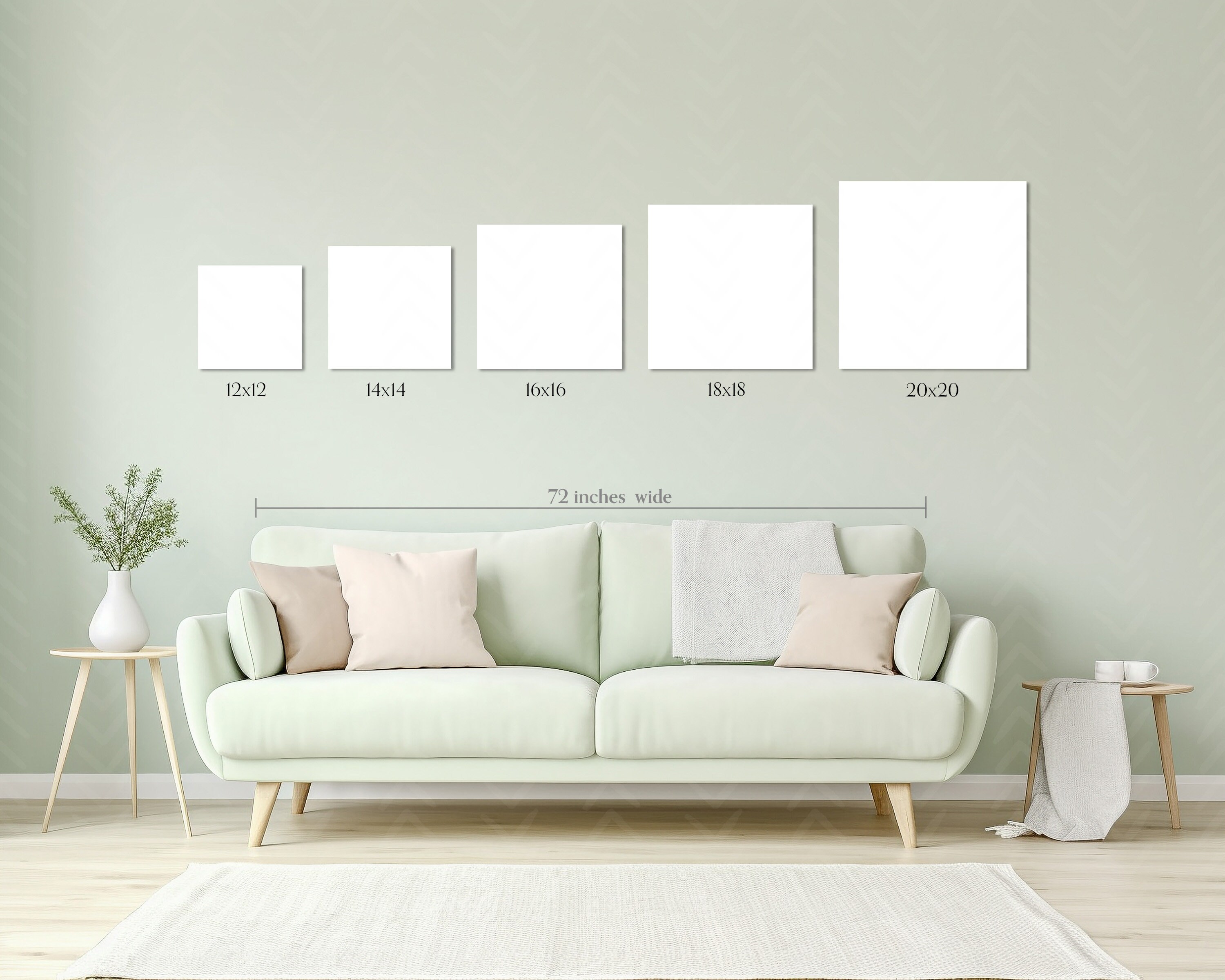 Square Wall Art Size Guide Mockup Square Print Display Guide - Etsy