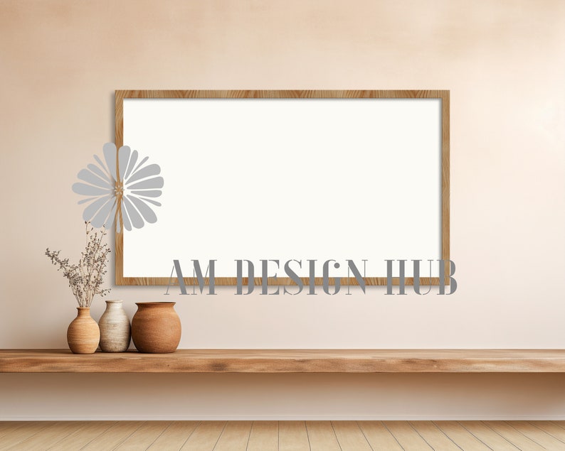 Frame TV Mockup PSD 16x9 Wood Frame TV Template Smart - Etsy