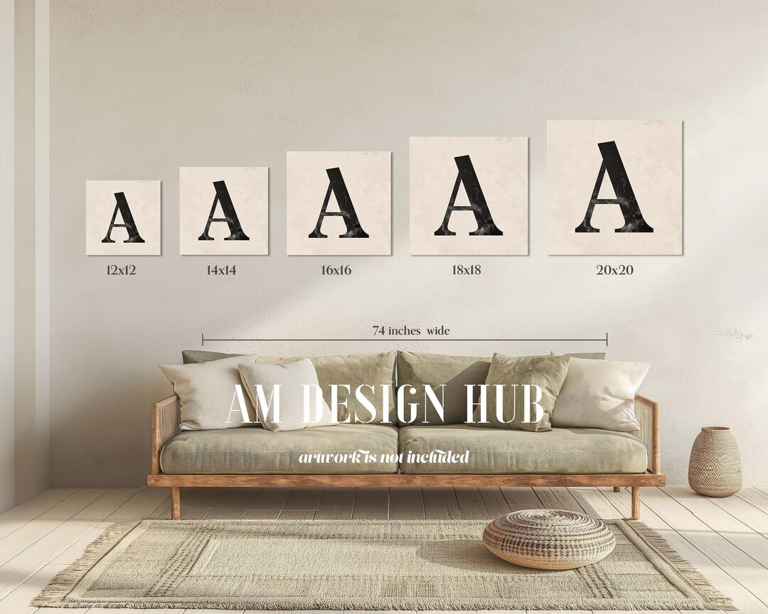 Square Wall Art Size Guide Mockup, Square Print Sizes Guide, Smart ...