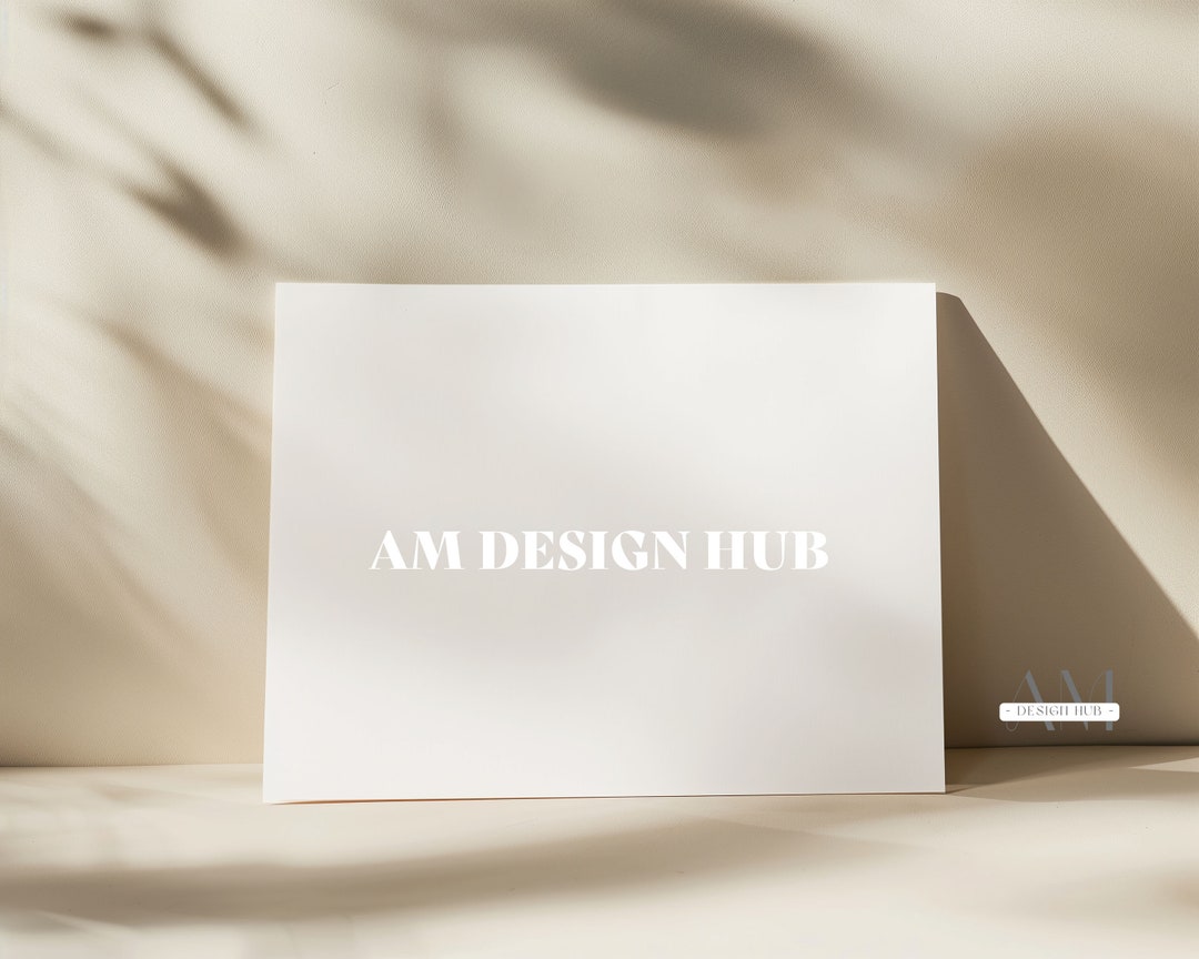 Neutral Poster Mockup, Blank Paper Mockup, Horizontal 3:4 Aspect Ratio ...