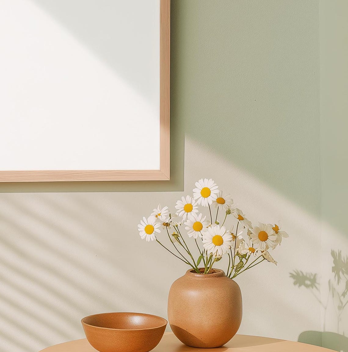 Frame Mockup, Vertical Wooden 3x4 Poster Frame With Spring Greenery ...