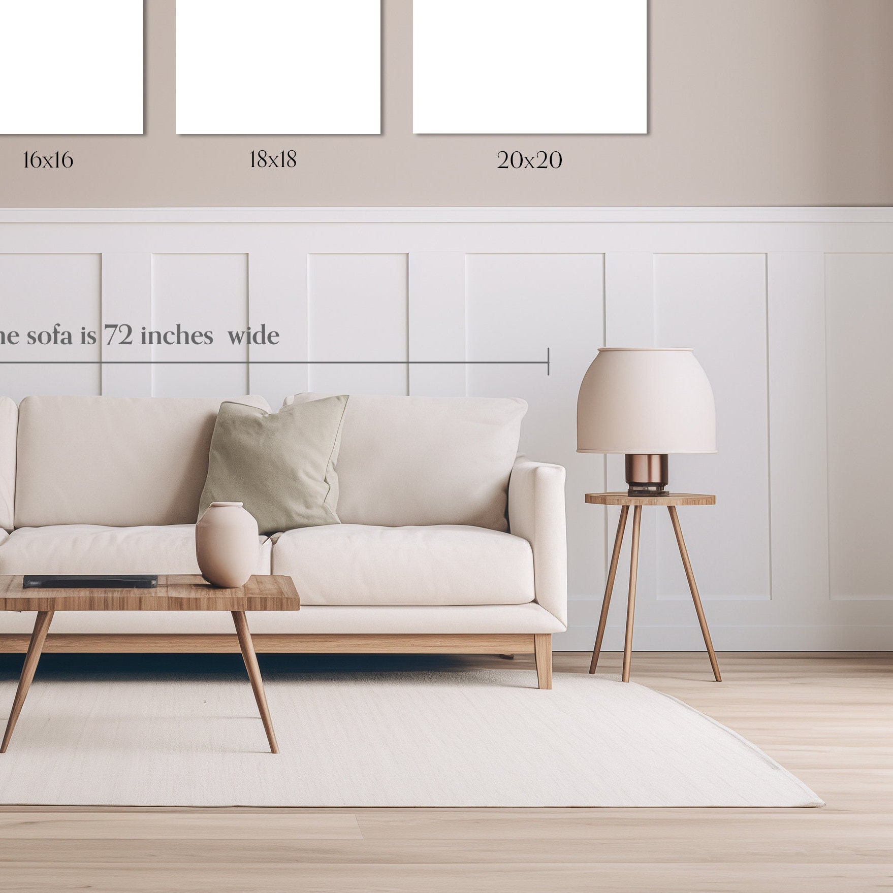 Wall Art Size Guide Mockup Square Wall Art Display Guide PSD - Etsy