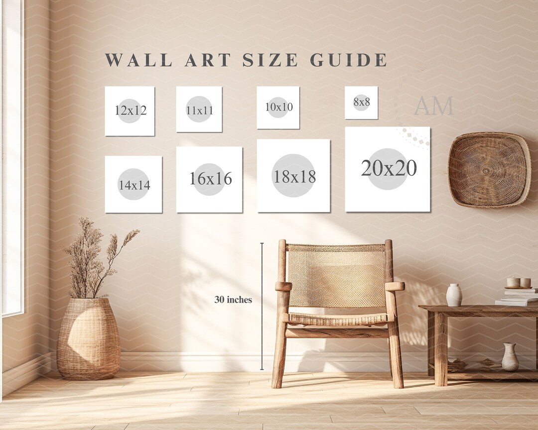 Wall Art Size Guide, Square Print Size Guide, Display Size Guide ...