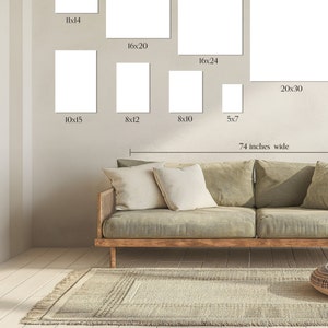 Wall Art Size Guide Mockup, Vertical Print Reference, Poster Mockup ...