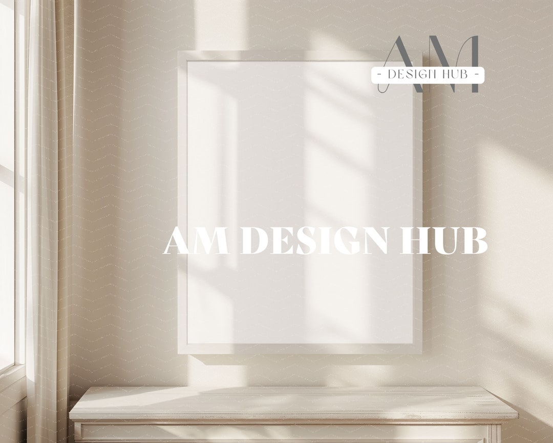 Frame Mockup, 4x5 Ratio White Frame Above Cabinet, 16x20 Wall Art and ...