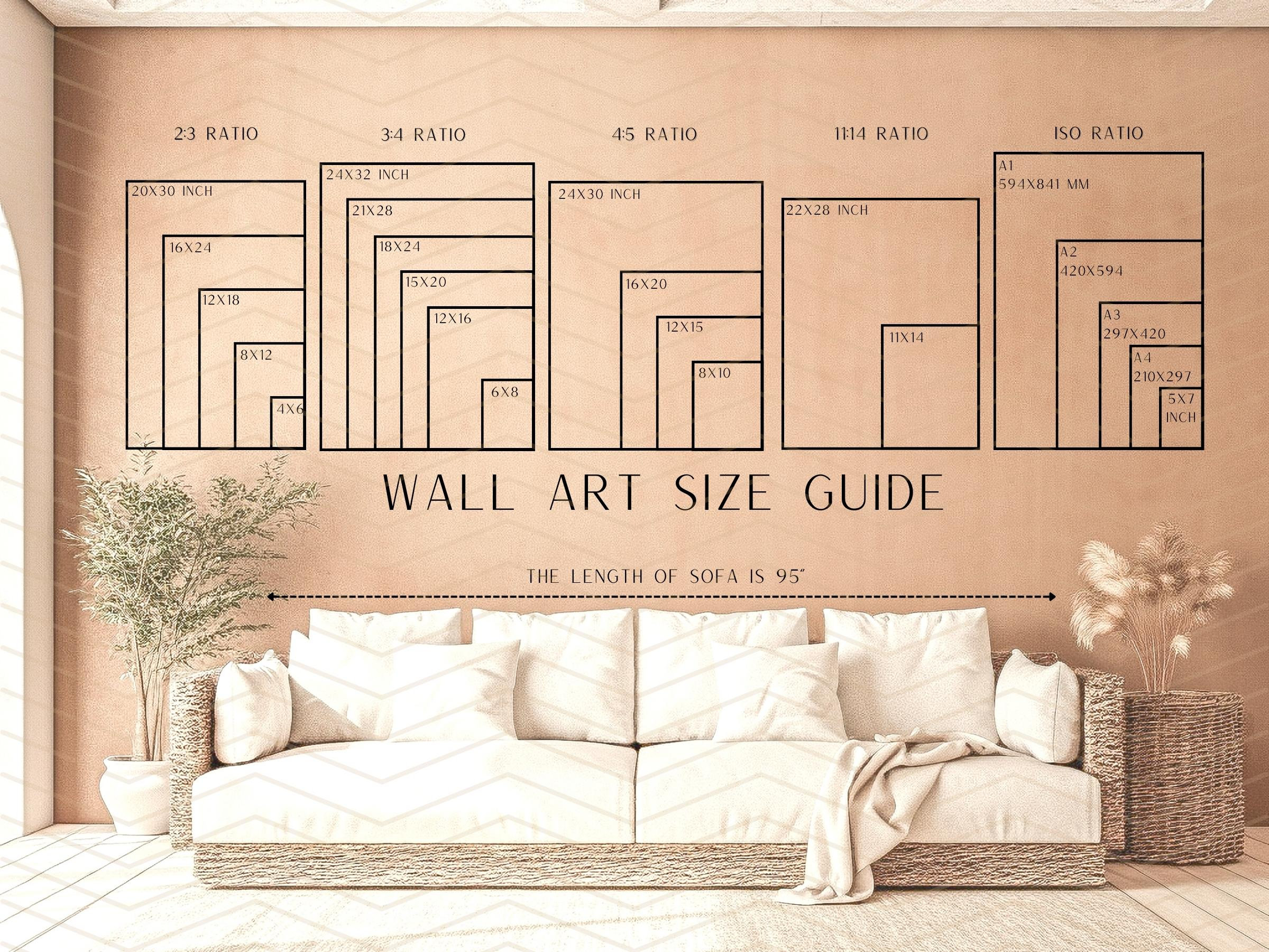 Wall Art Size Guide Frame Display Size Guide Vertical Poster - Etsy Canada