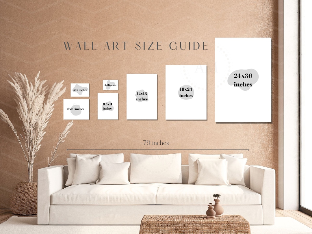 Wall Art Size Guide, Frame Size Guide, Wall Art Display Guide, Poster ...