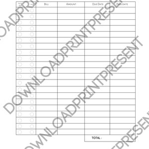 Bill Tracker Printable Sheet | Responsible Bill Payment Tracker Digital ...