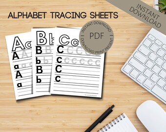 Alphabet Worksheets, Upper & Lowercase, Preschool, Kindergarten ...