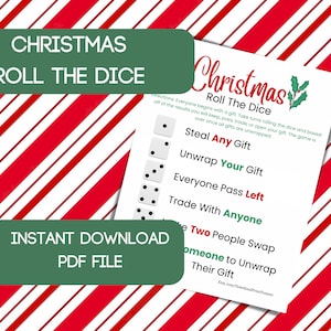 Roll the Dice Gift Exchange Christmas Dice Game Christmas Printable ...