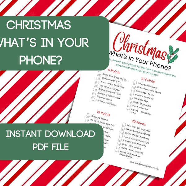 Christmas Whats on Your Phone - Etsy