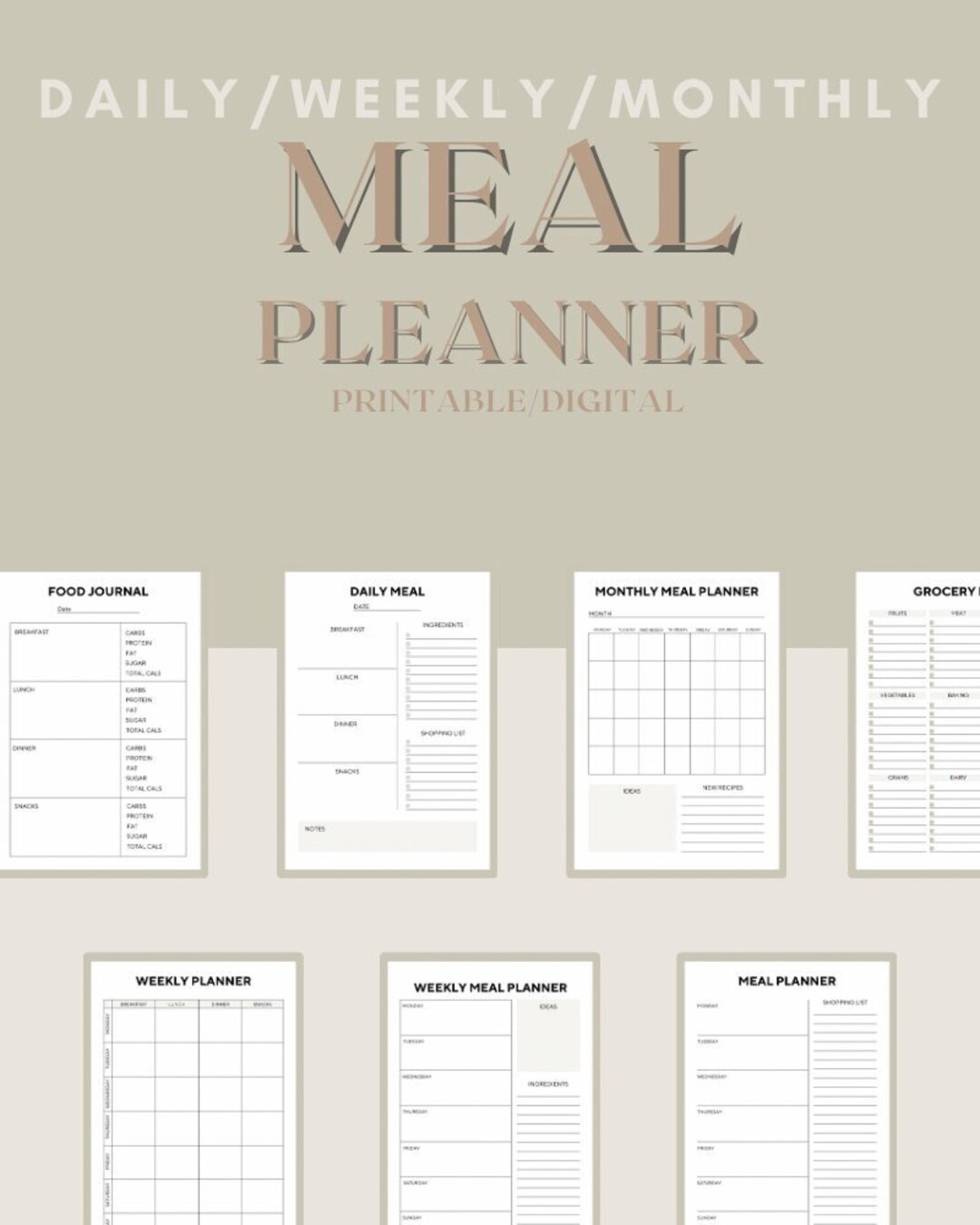 Daily Meal Planner Printable - Etsy