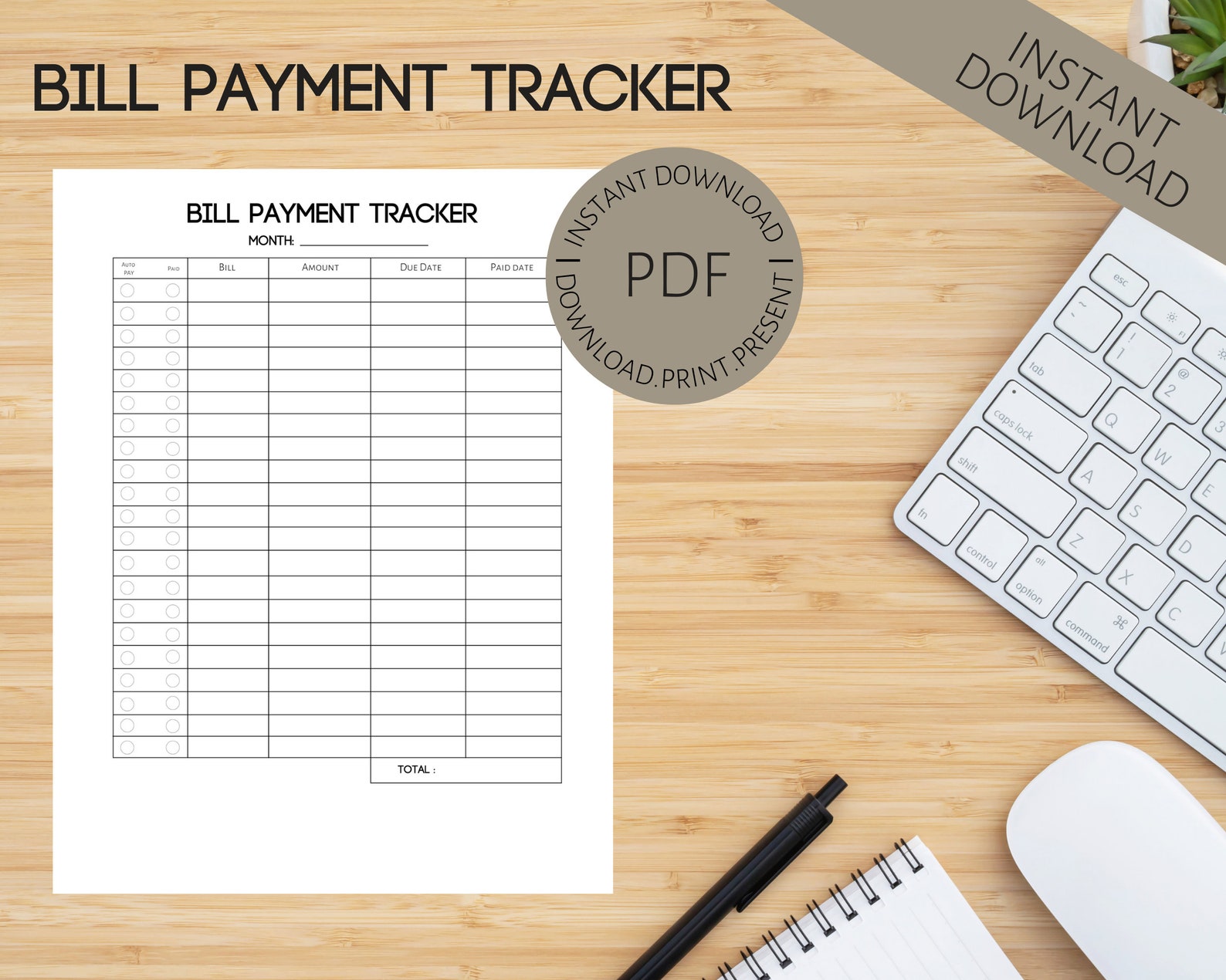 Bill Tracker Printable Sheet | Responsible Bill Payment Tracker Digital ...