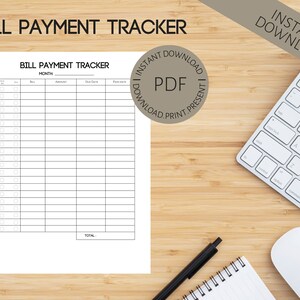 Bill Tracker Printable Sheet | Responsible Bill Payment Tracker Digital Download | Reliable Bill ...