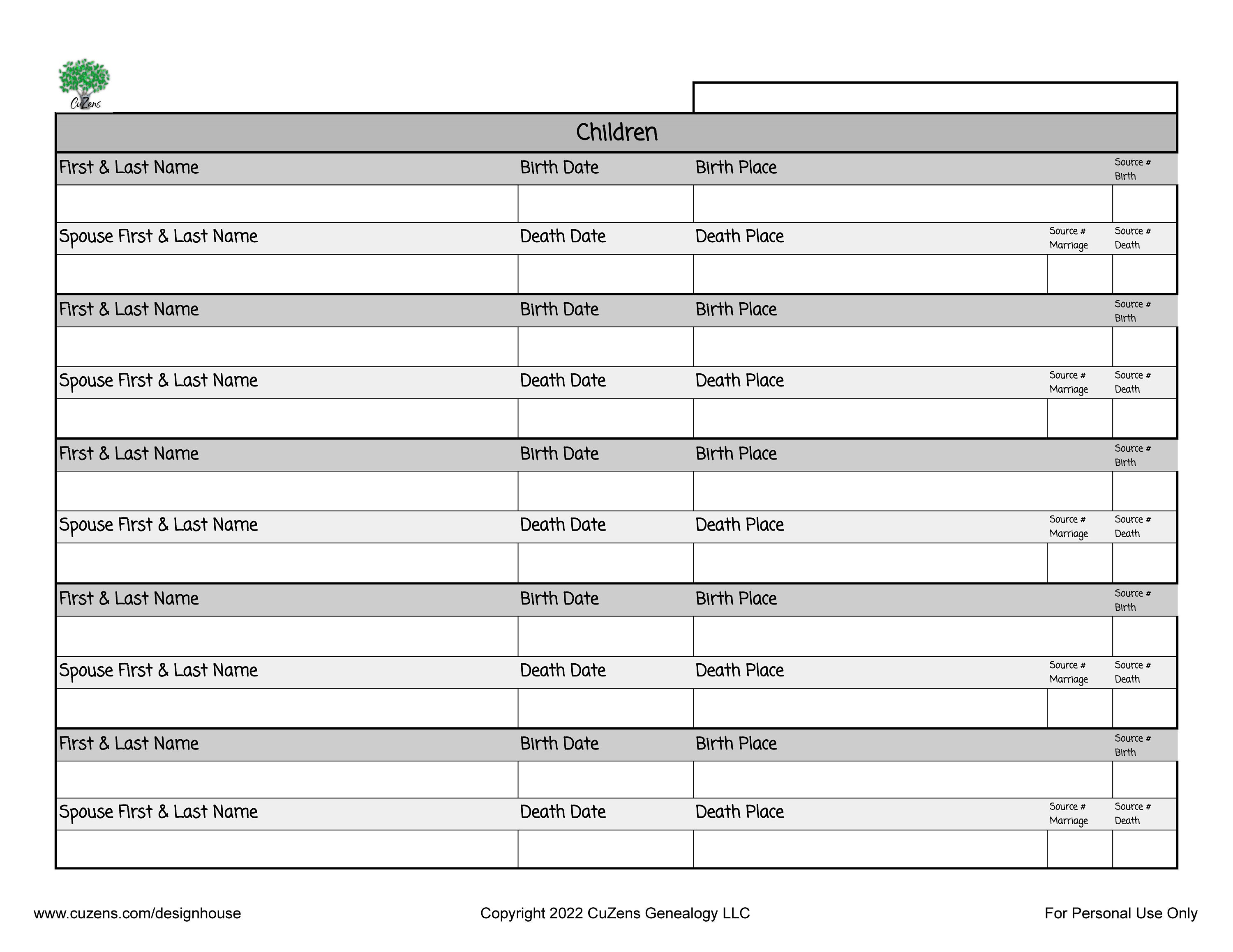 Handwritten Note-taking for Family Group Sheets Stack Genealogy ...