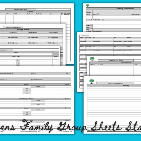 Google Sheets Family Tree Template - Etsy