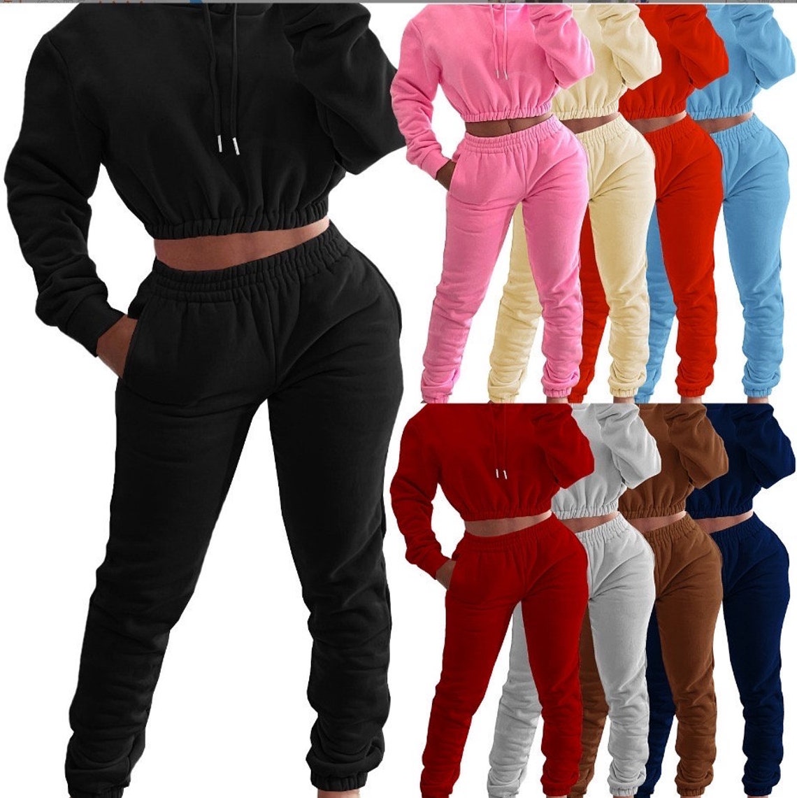 Soft Warmer Two Piece Sweatpants With Hoodie - Etsy
