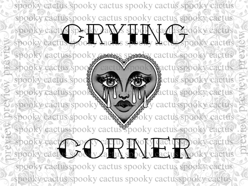 Funny Crying Corner Wall Art Print - Emotional Room Decor | Traditional ...