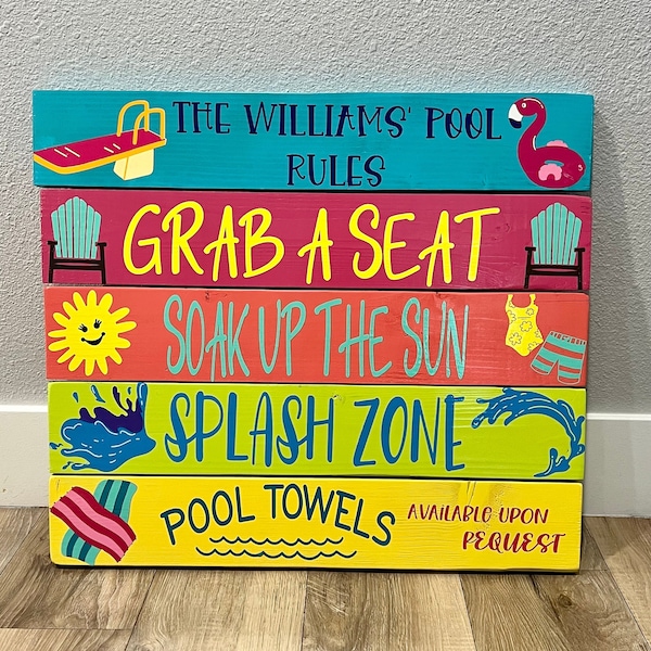 Pool Rules Sign - Etsy