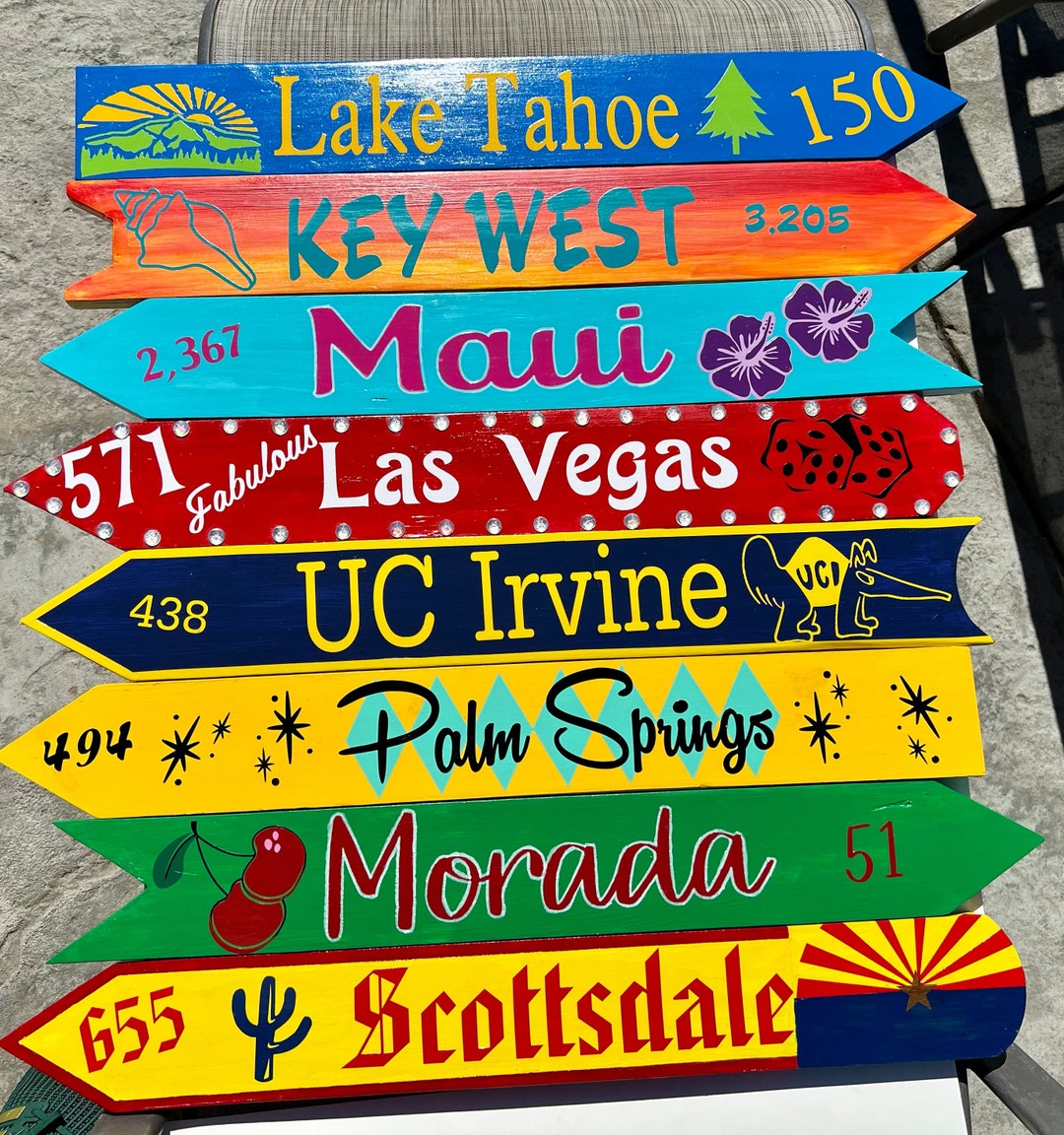 Custom Directional/ Mileage Signs Custom Destination Signs - Etsy