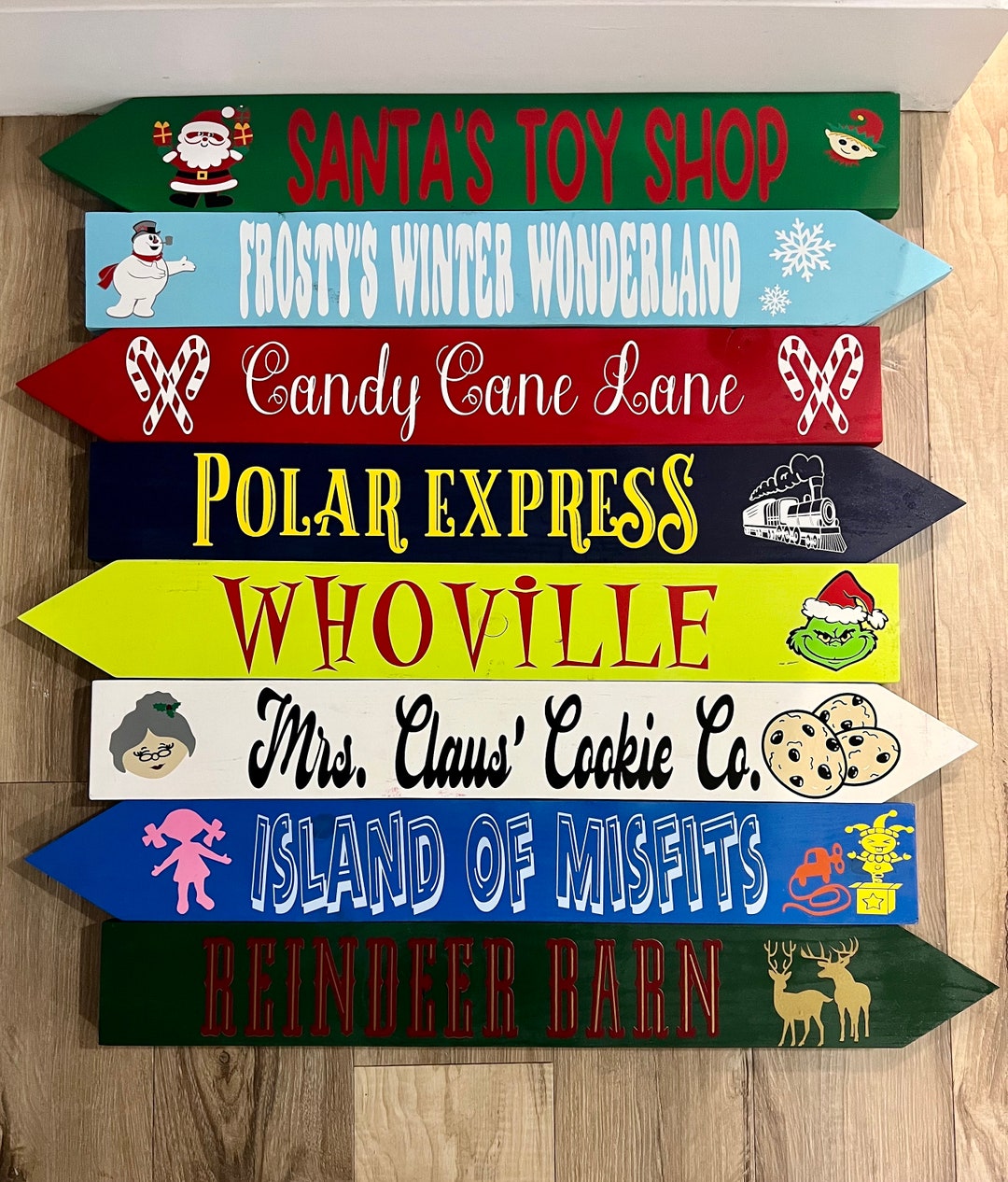 Christmas Directional Signs/ Christmas Signpost/ Christmas Decorations ...