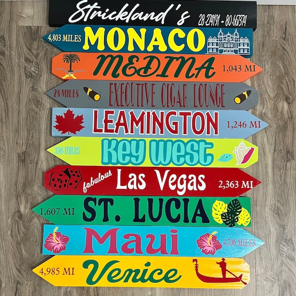 Custom Directional Mileage Signs - Etsy