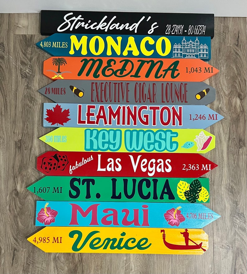 Custom Directional/ Mileage Signs Custom Destination Signs - Etsy