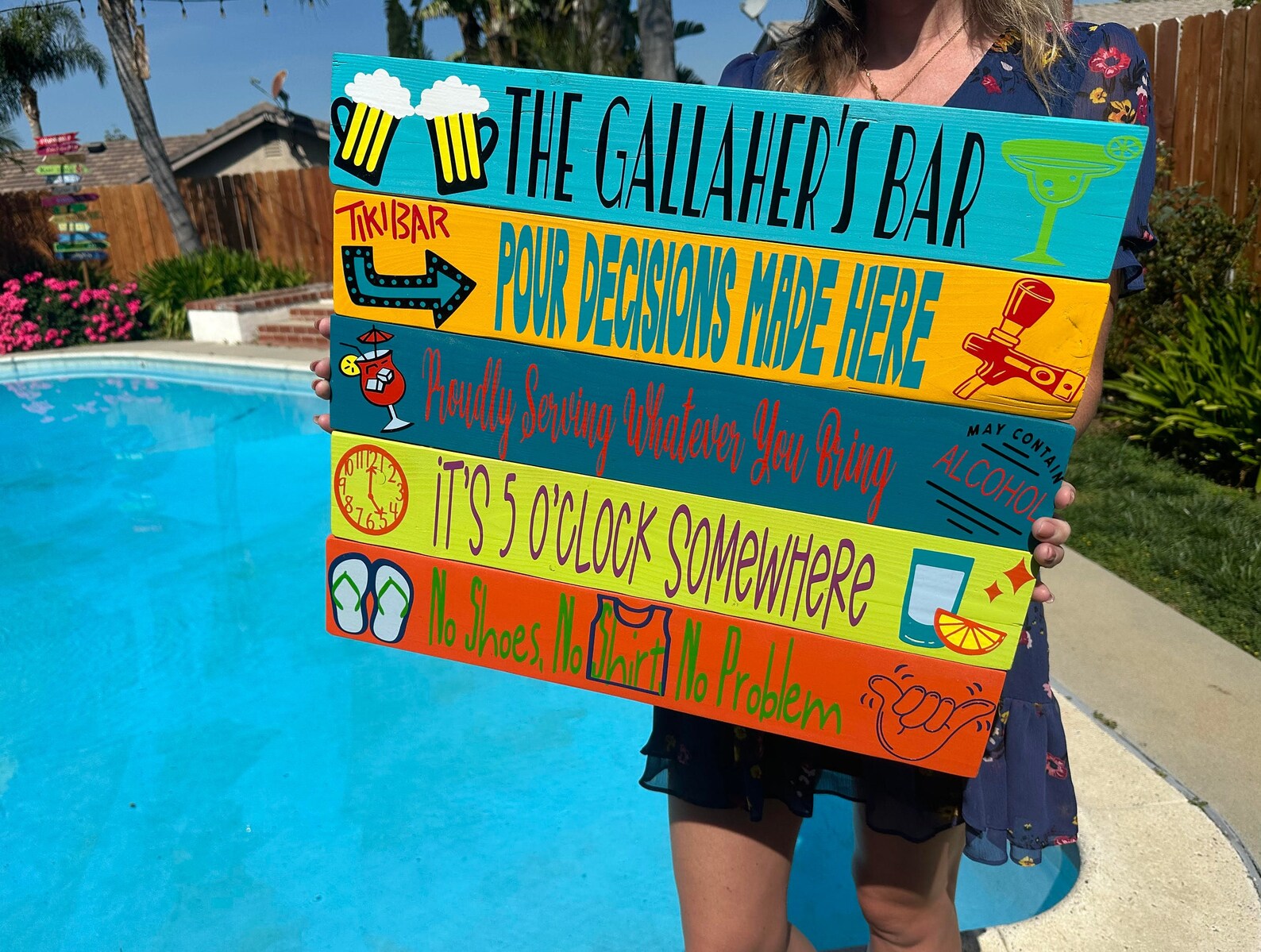 Fun Bar Sign/ Tiki Bar Sign/ Outdoor Bar Sign/ Margaritaville Bar Sign ...