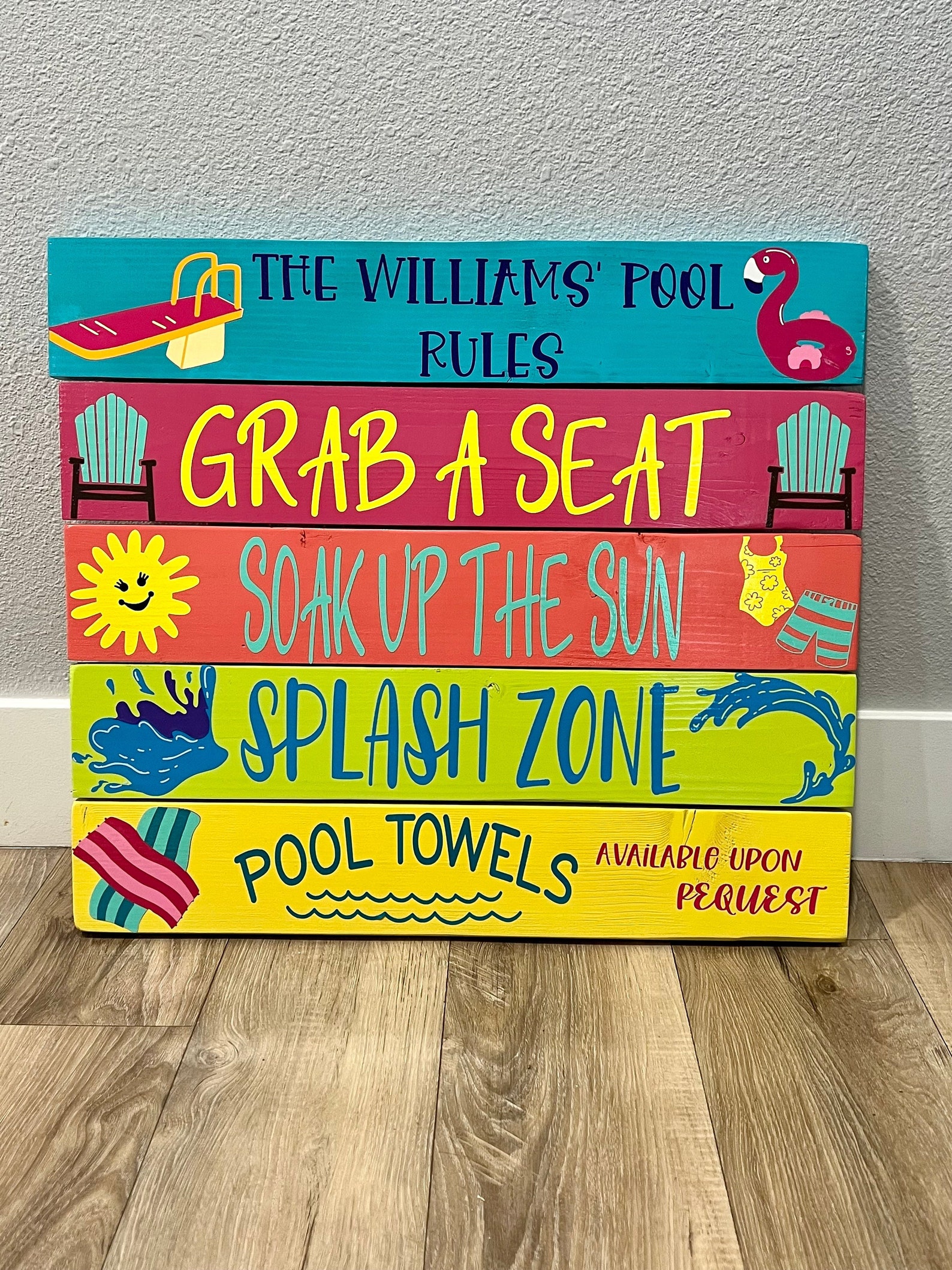 Pool Rules Sign/fun Pool Sign - Etsy