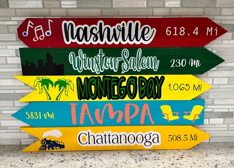 Custom Directional/ Mileage Signs Custom Destination Signs - Etsy