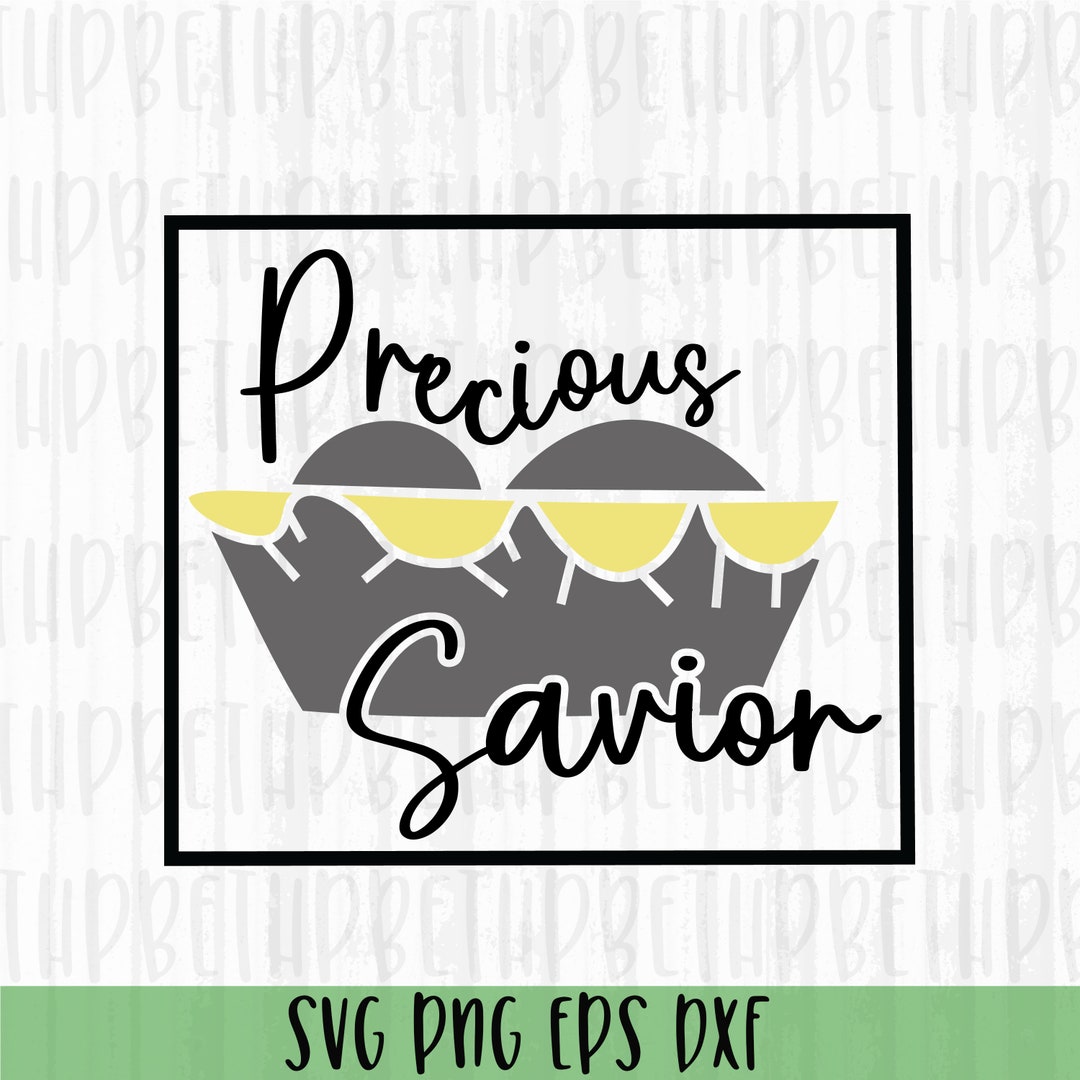 Precious Savior Graphic for Christmas Sweet Manger Silhouette Sxg, Png ...