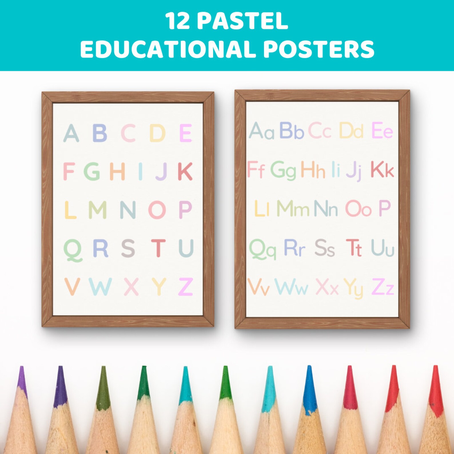 Set of 12 Pastel Educational Posters - Digital Download, Classroom ...