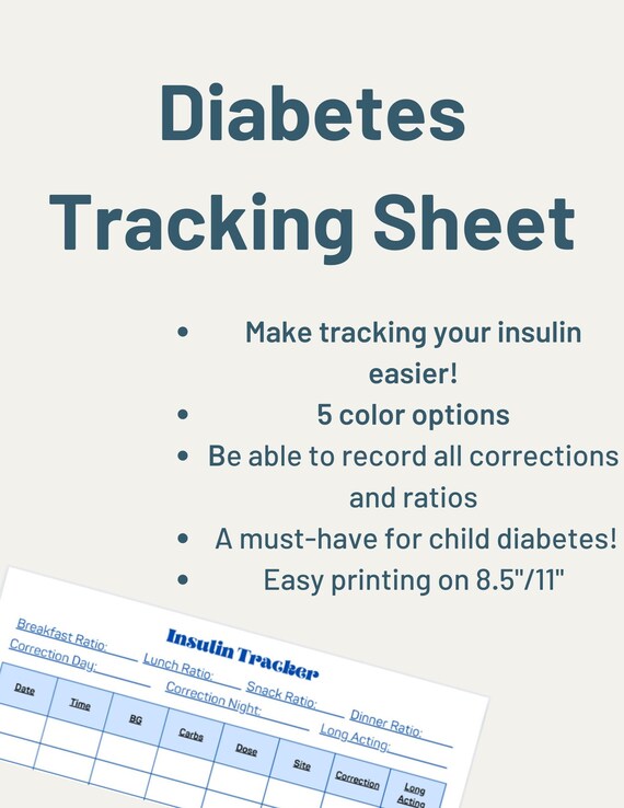 Blood Sugar Tracker Log Insulin Tracker Log Diabetic Tracker - Etsy