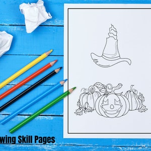 18 Halloween Digital Download Coloring Pages, Connect the Dot, Drawing ...