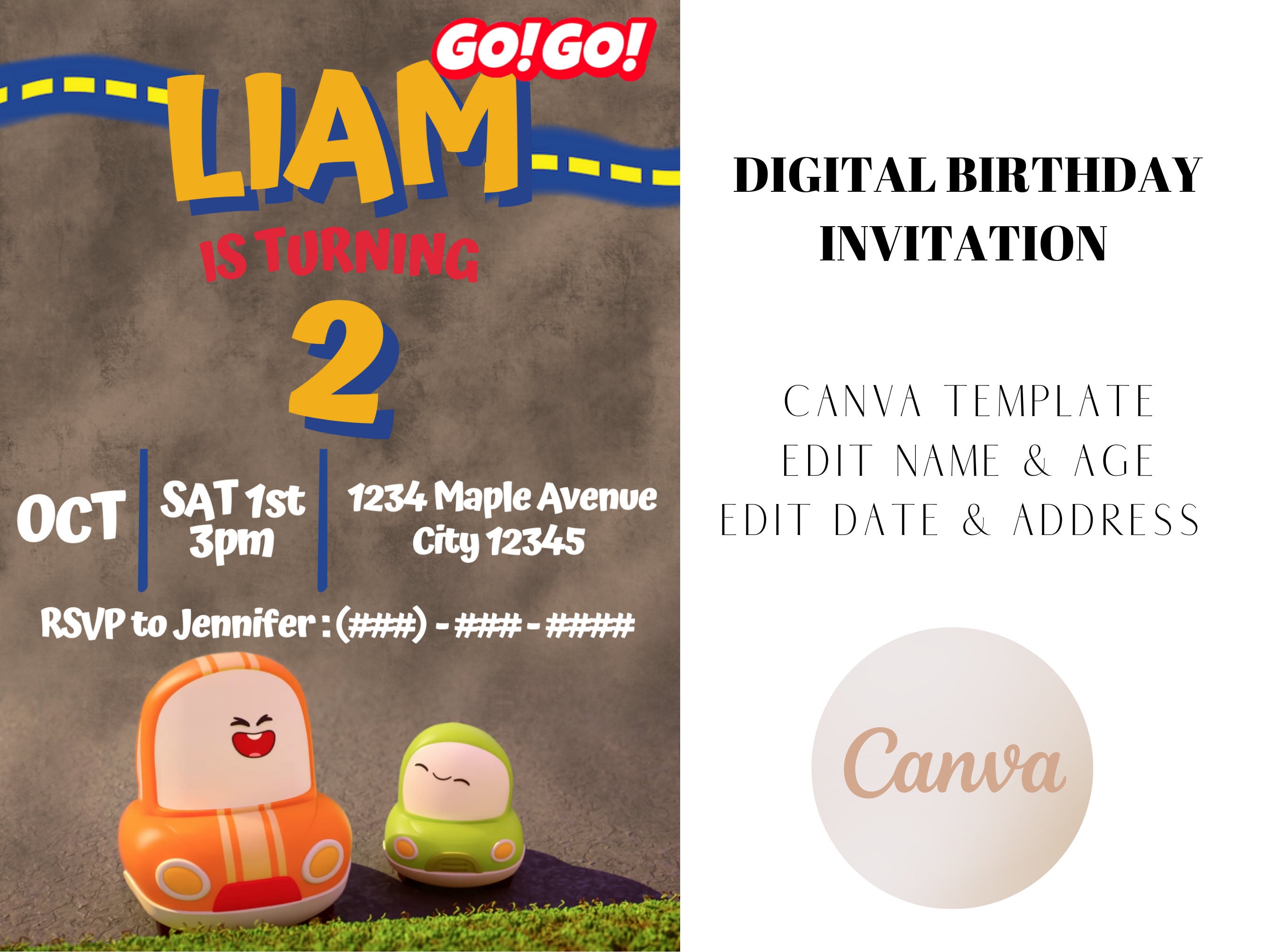 Go! Go! Cory Carson Birthday Invitation - Customizable Kids Birthday ...