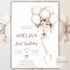 Birthday Banner Neutral Birthday Decor Beige Happy Birthday Sign Beige ...