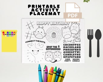 Squishmallow Printable Activity Sheet - Kids Birthday Party Games ...