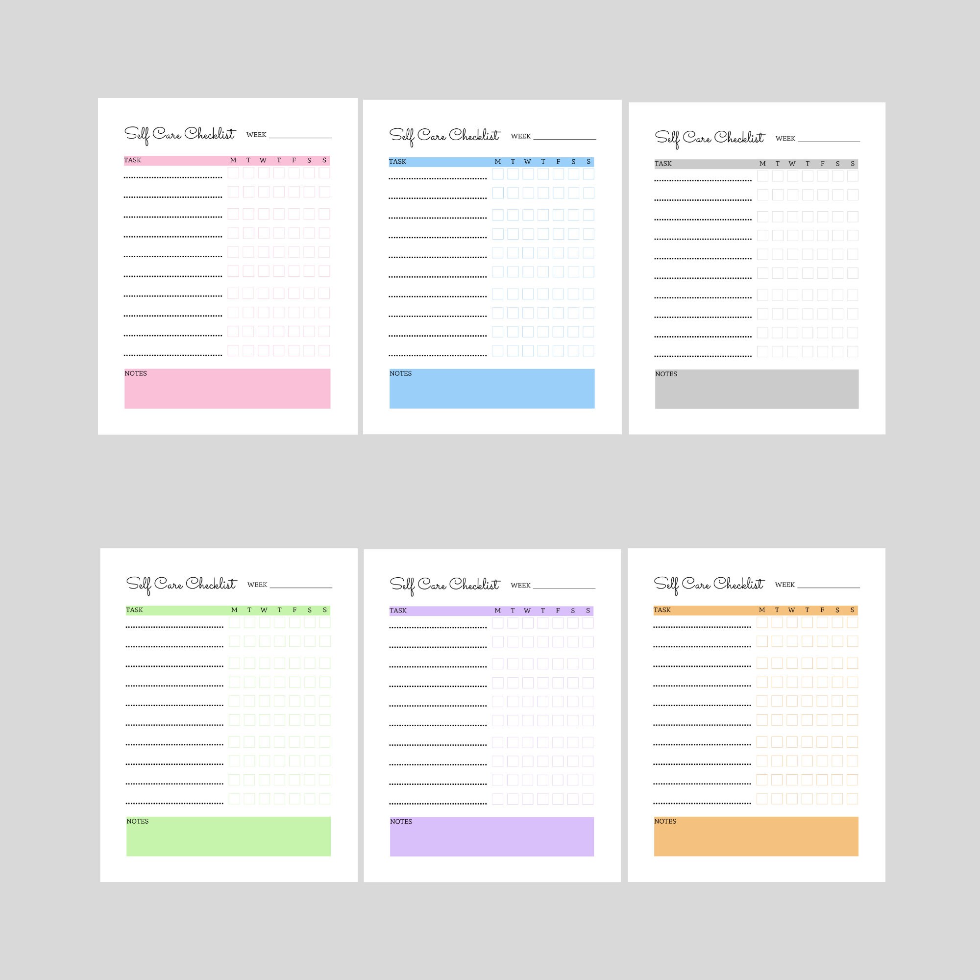 Self Care Checklist Printable Checklist Wellness Planner - Etsy