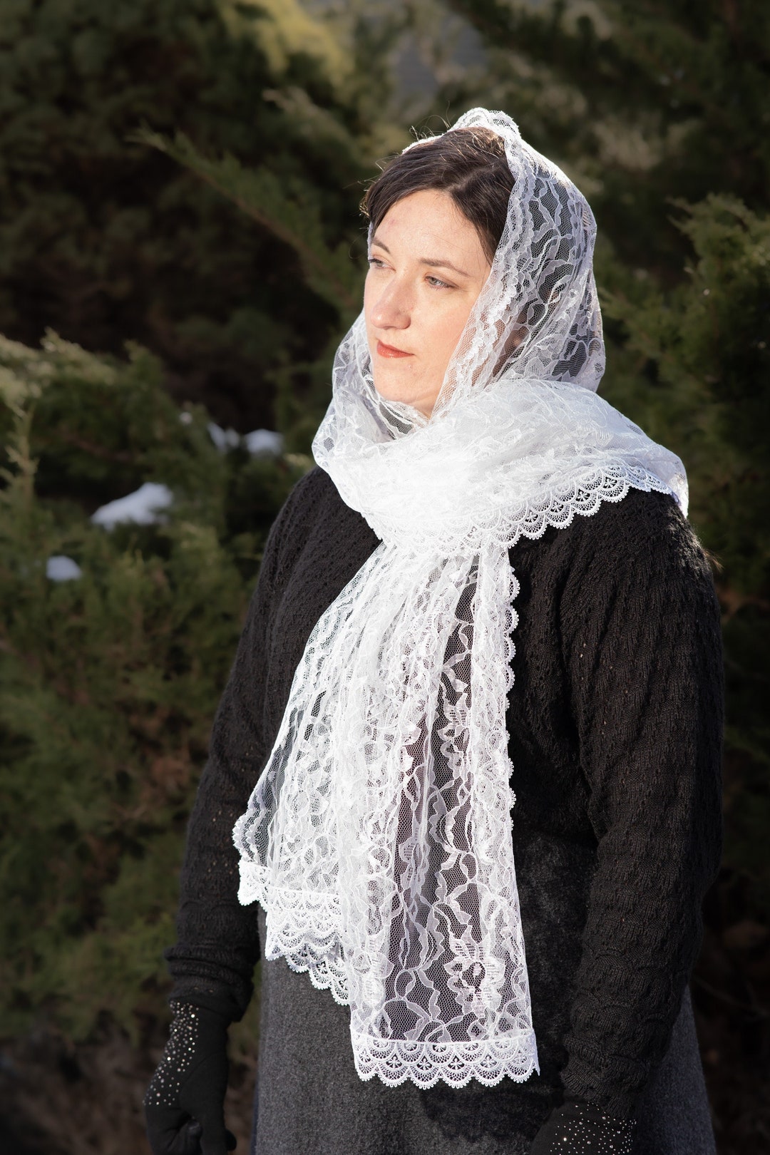 Immaculate Conception Lace Rectangle Wrap Veil - Etsy
